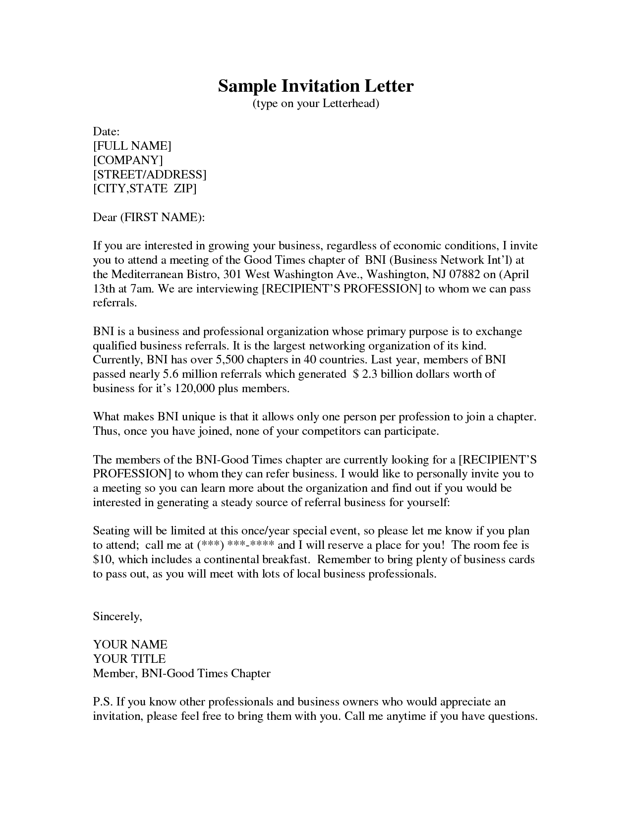 Business Letter Sample Party Invitation Business Letter Sample Party Invitation