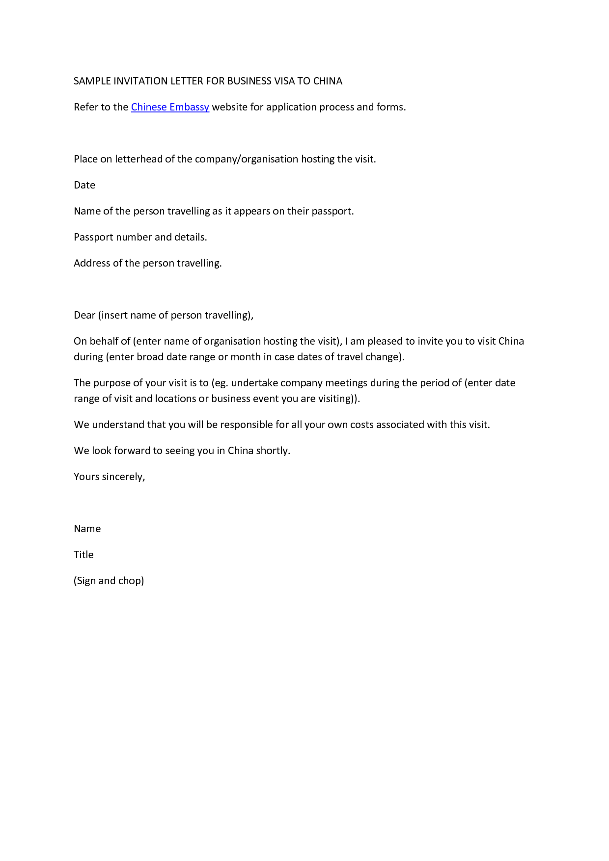 Company Invitation Letter Sample Company Invitation Letter Sample