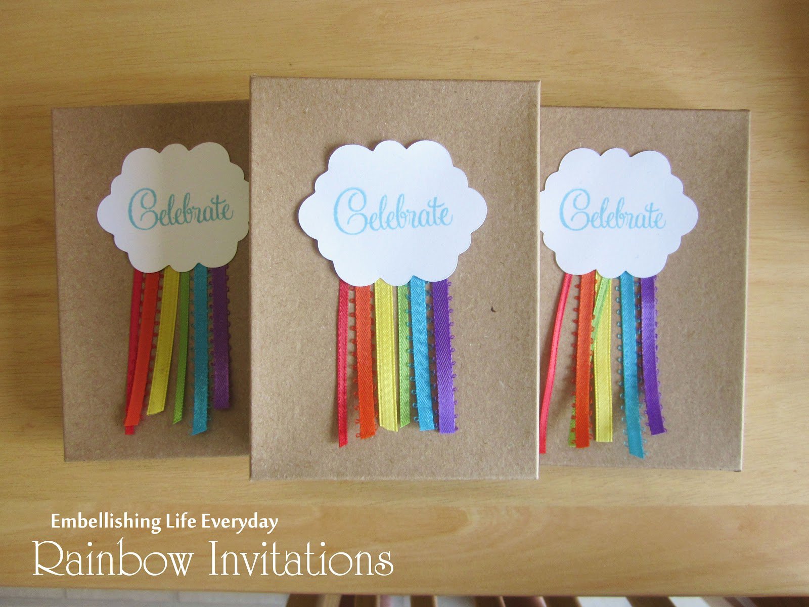Homemade Rainbow Birthday Invitations Homemade Rainbow Birthday Invitations