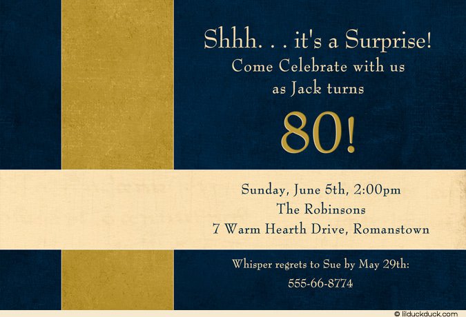 Surprise 80th Birthday Invitation Templates